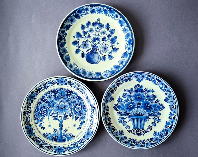 3 Authentic Royal Delft 1933, 1941 Hand Painted Decorative Plates ...