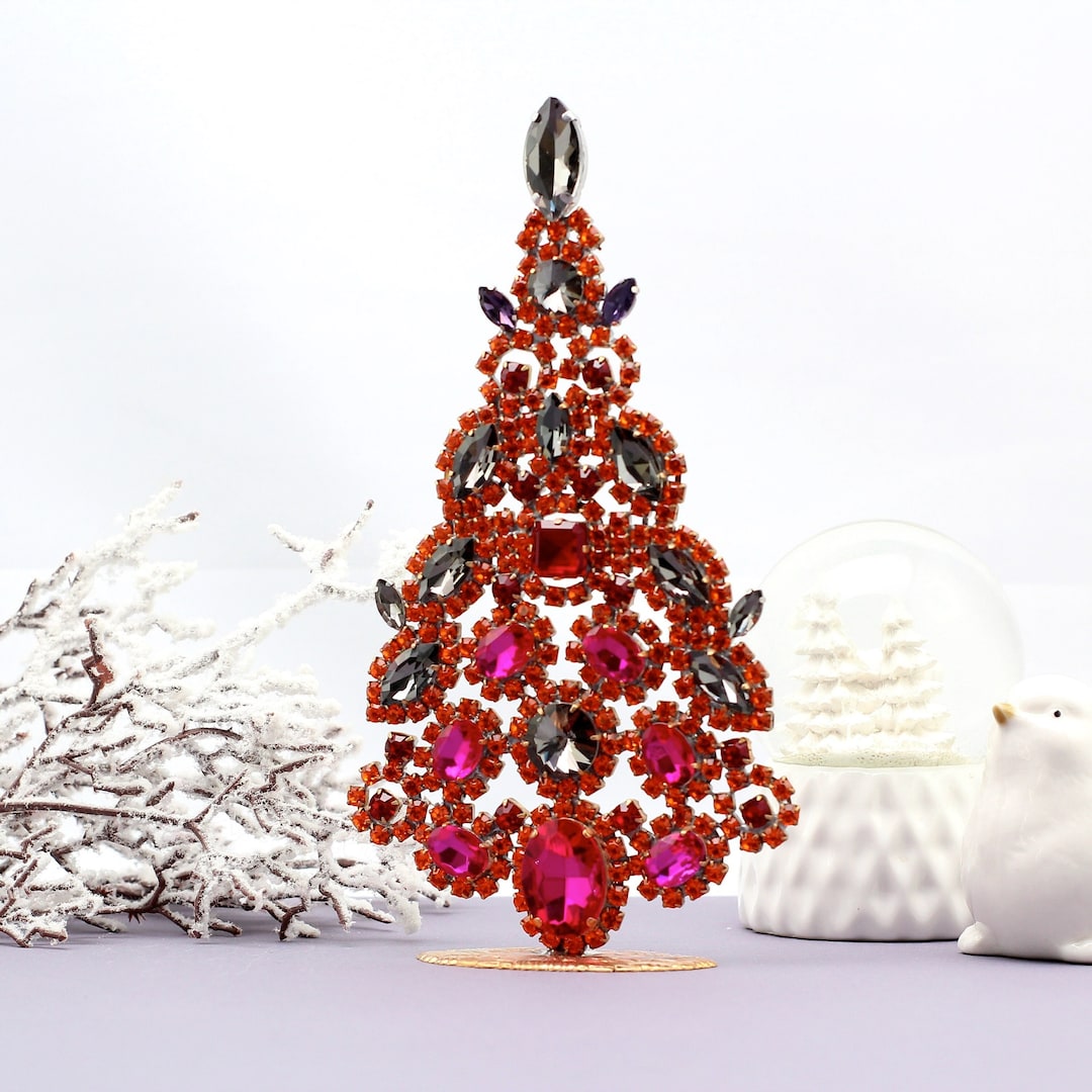 Vintage Tabletop Christmas Tree Rhinestone Christmas Tree Vintage ...