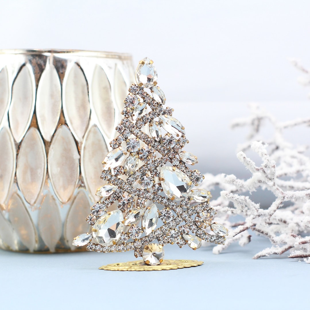 Czech Rhinestone Christmas Tree Vintage Christmas Decoration Crystal ...