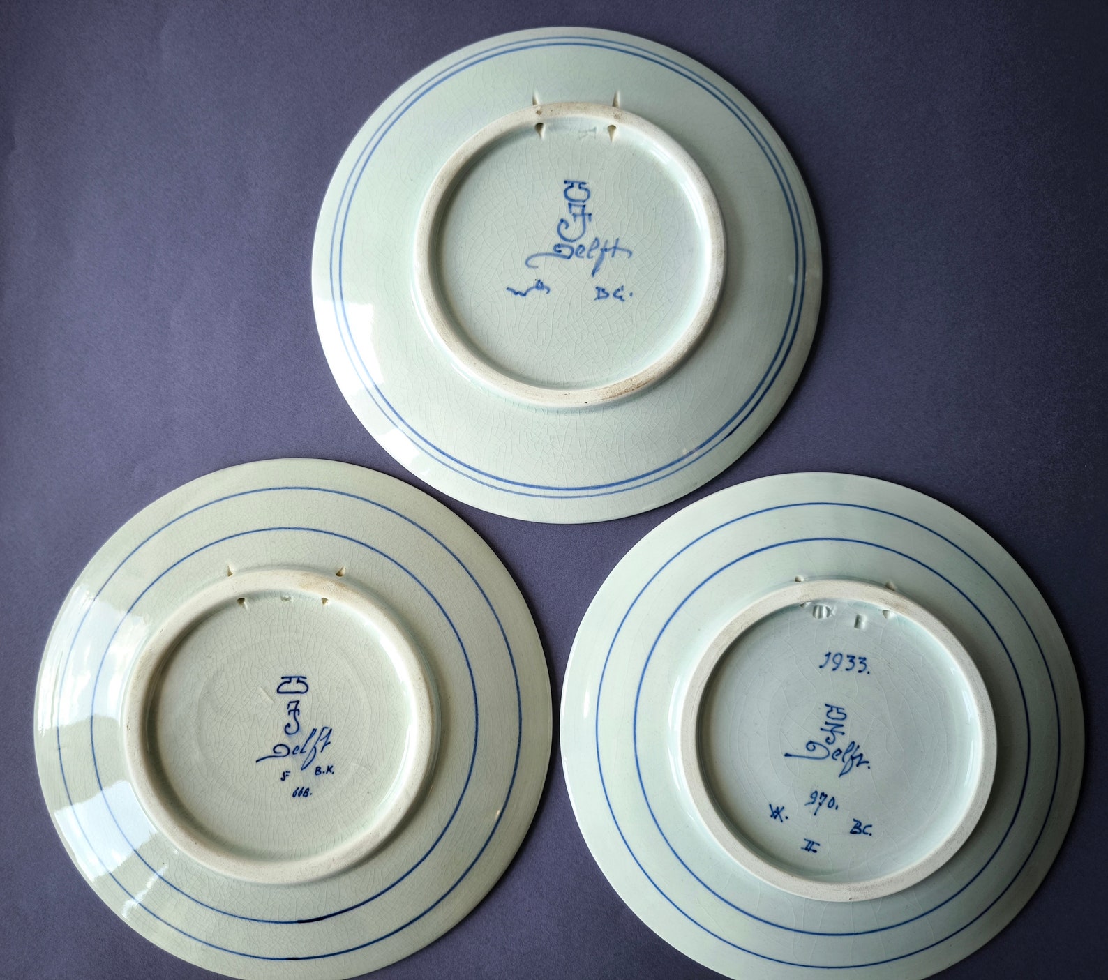 3 Authentic Royal Delft 1933, 1941 Hand Painted Decorative Plates ...