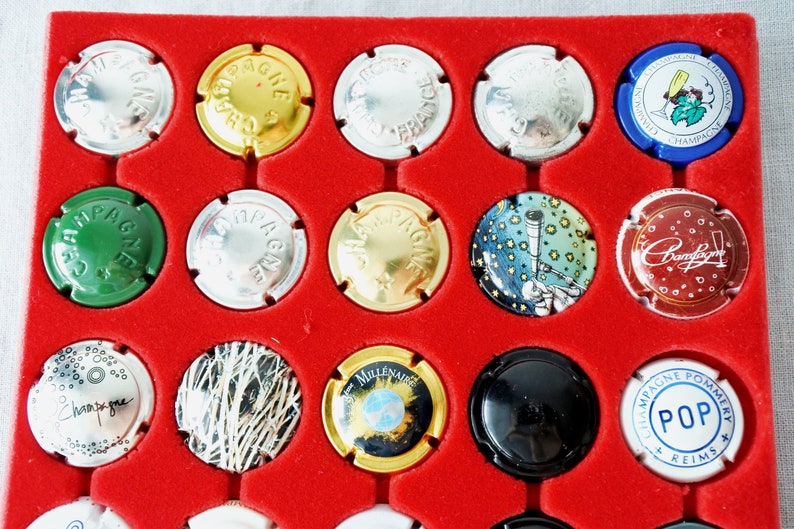 French Champagne Capsules Set of 30 Pcs With Insert Tray, Muselet ...