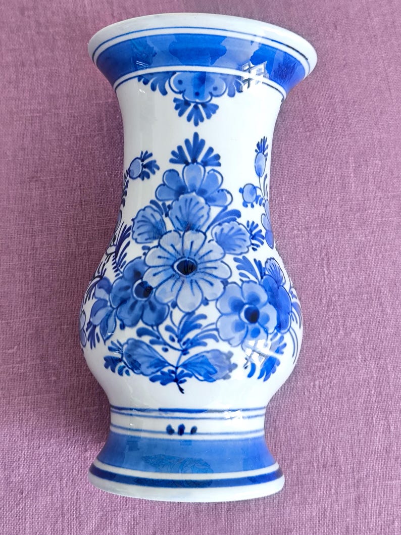 Authentic Royal Delft Vase 1979 Hand Painted Traditional Dutch Blue ...