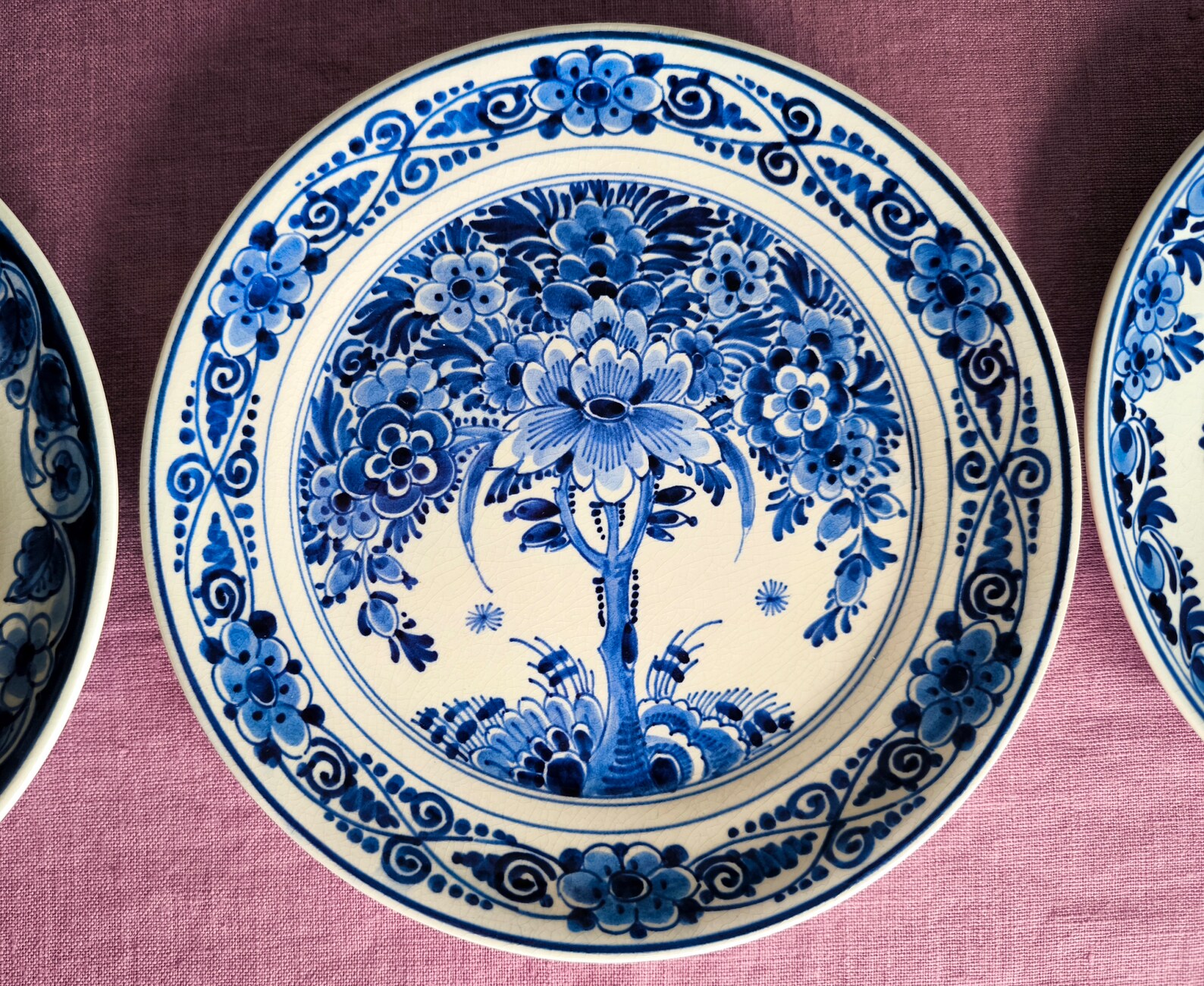 3 Authentic Royal Delft 1933, 1941 Hand Painted Decorative Plates ...