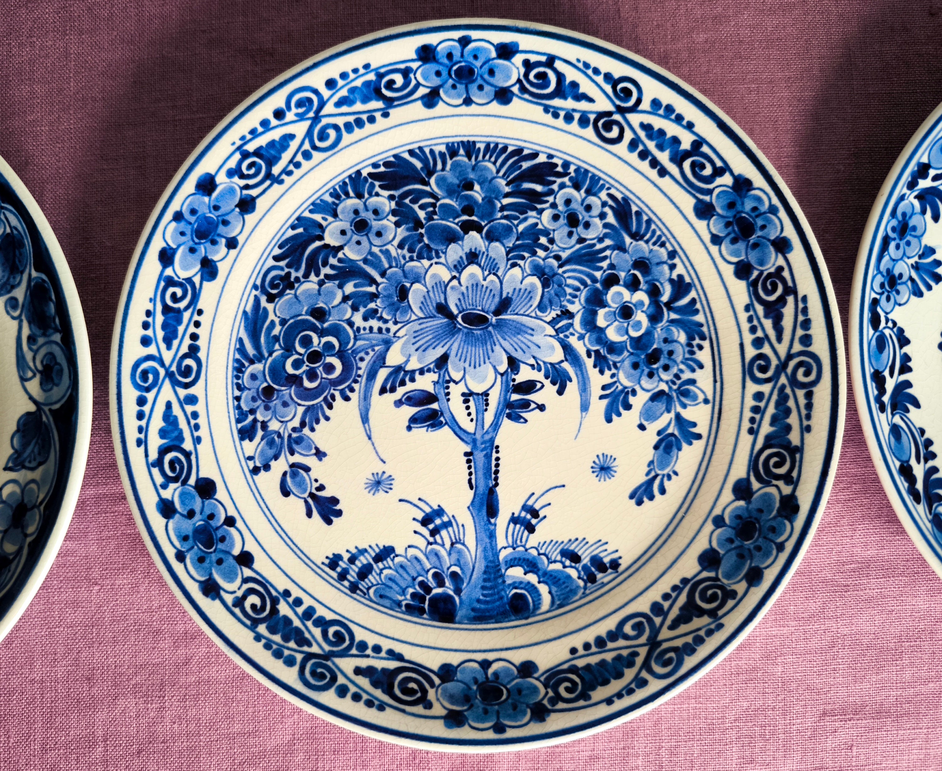 3 Authentic Royal Delft 1933, 1941 Hand Painted Decorative Plates ...