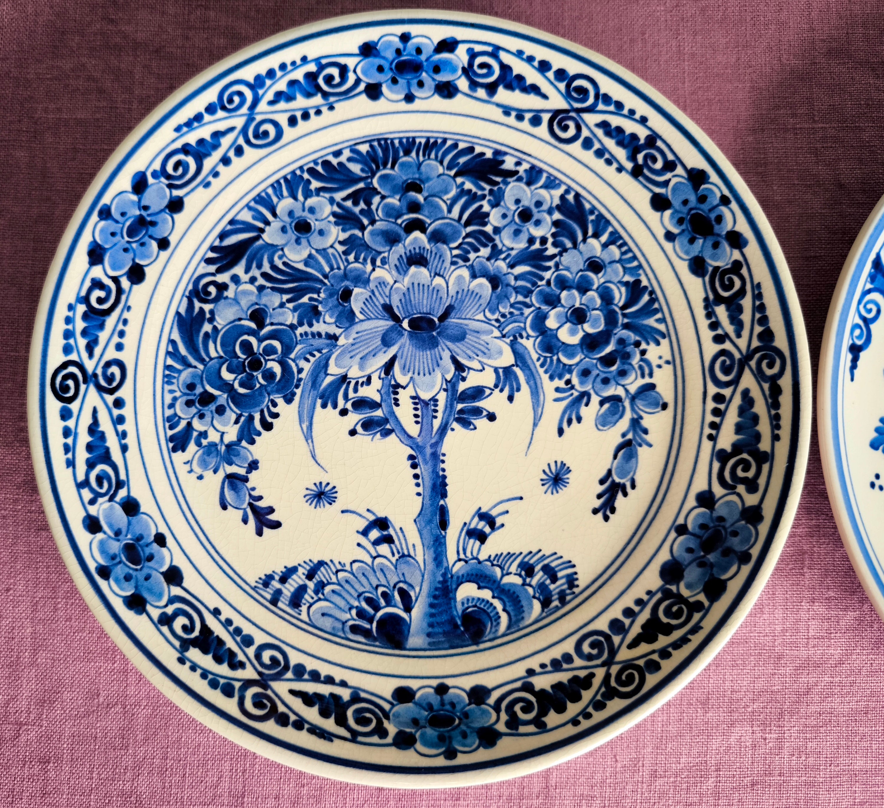 3 Authentic Royal Delft Hand Painted Decorative Plates - Traditional ...