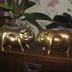 Antique French Bronze Pig Sculptures: Pair of Art Deco Figurines Home ...