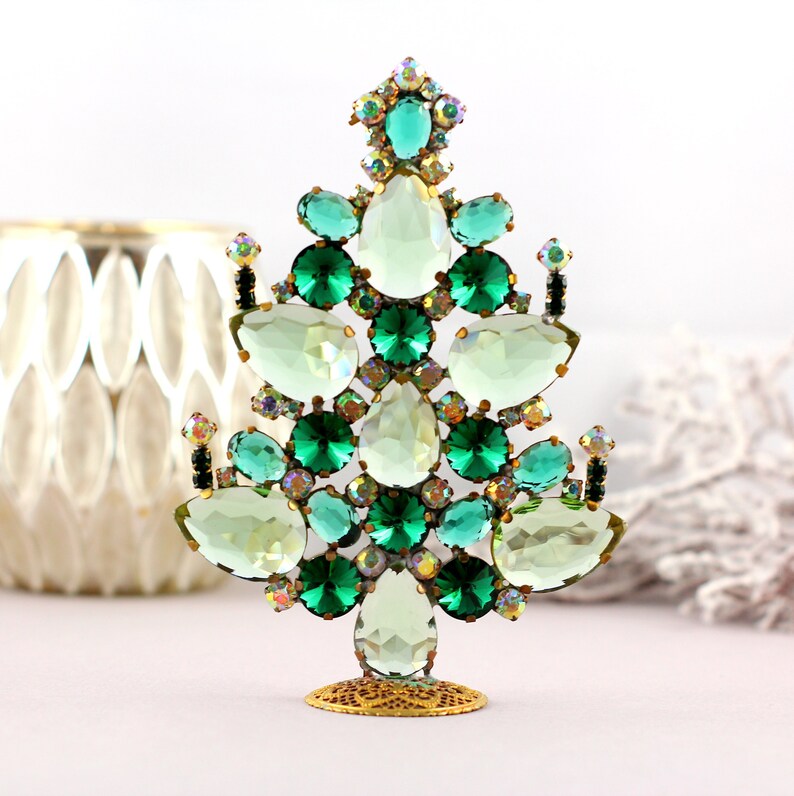 Vintage Rhinestone Table Top Christmas Tree, Vintage Rhinestones ...