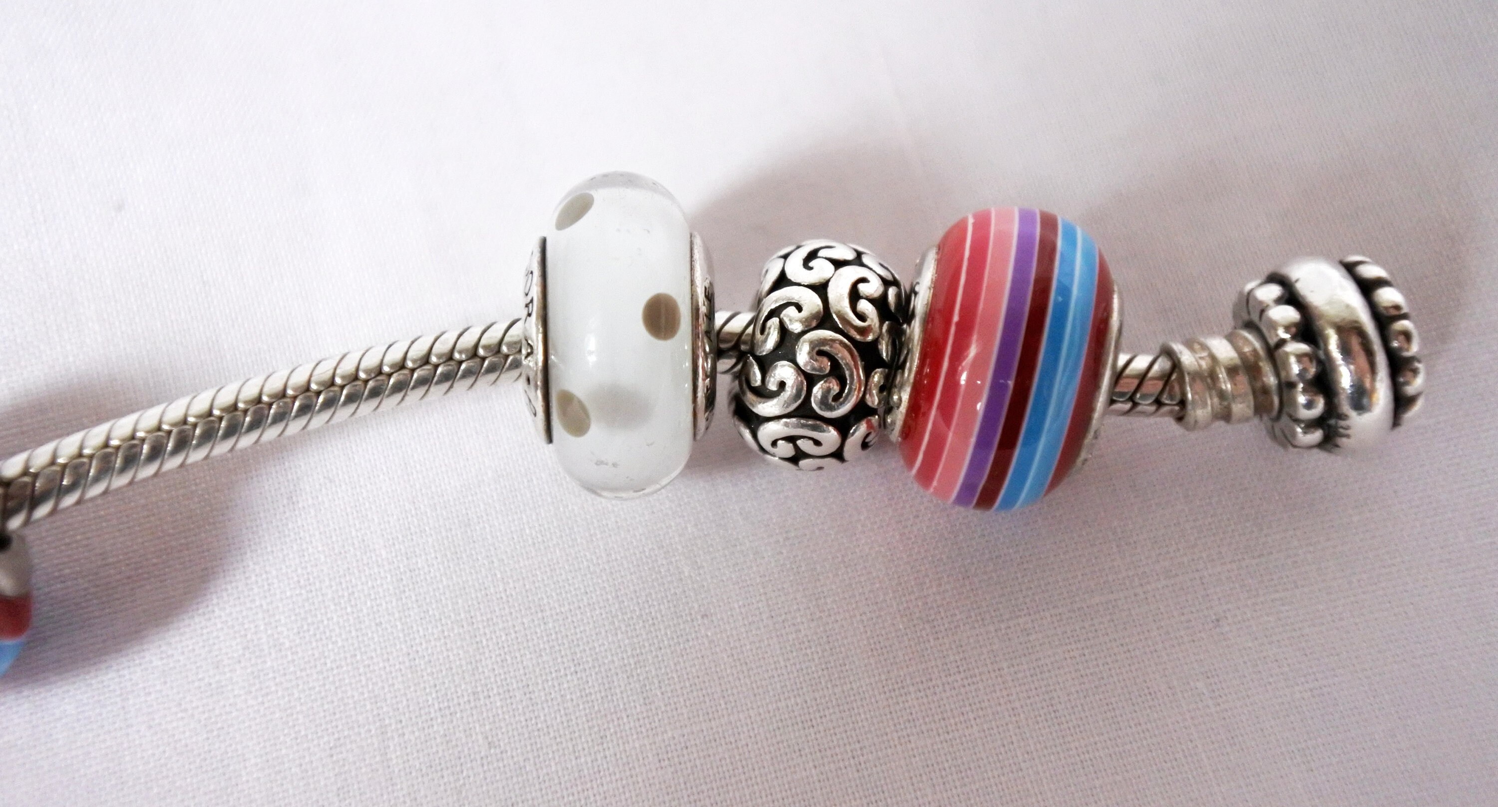Real Pandora Charm Bracelet- 14 Charms, Pandora Silver Bracelet 925 ...