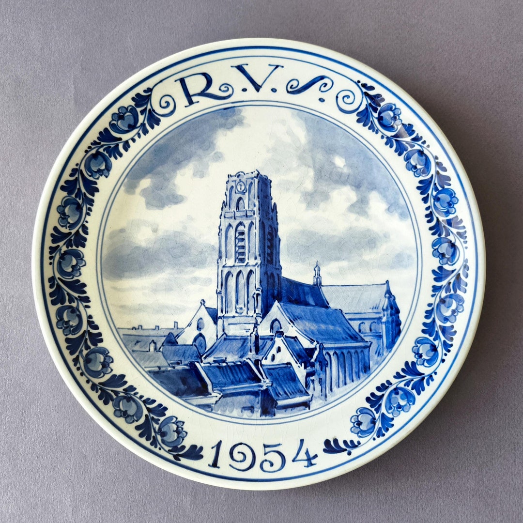 Authentic Royal Delft 1955 Hand Painted Decorative Plate - Traditional ...