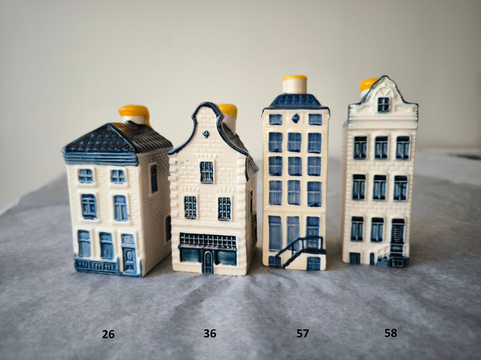 N.26,36,57,58 KLM Delft Blue Miniature Houses - Authentic Collectible ...