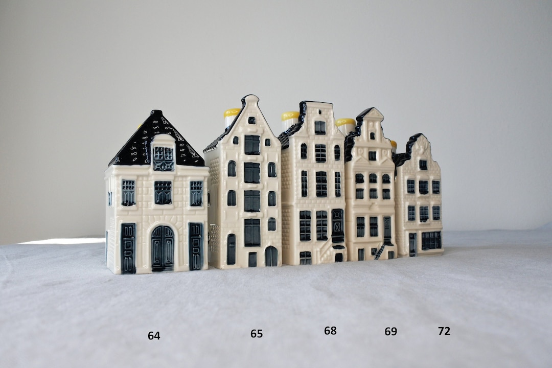 N. 64, 65, 68, 69, 72 KLM Delft Blue Miniature Houses - Authentic ...