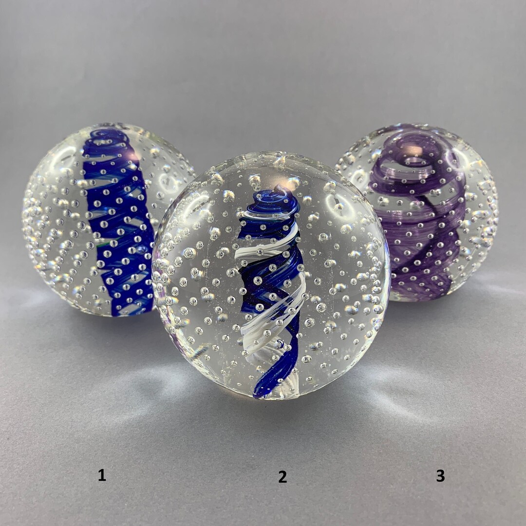 Handmade Bohemian Glass Paperweight - Unique Colored Glass Art ...