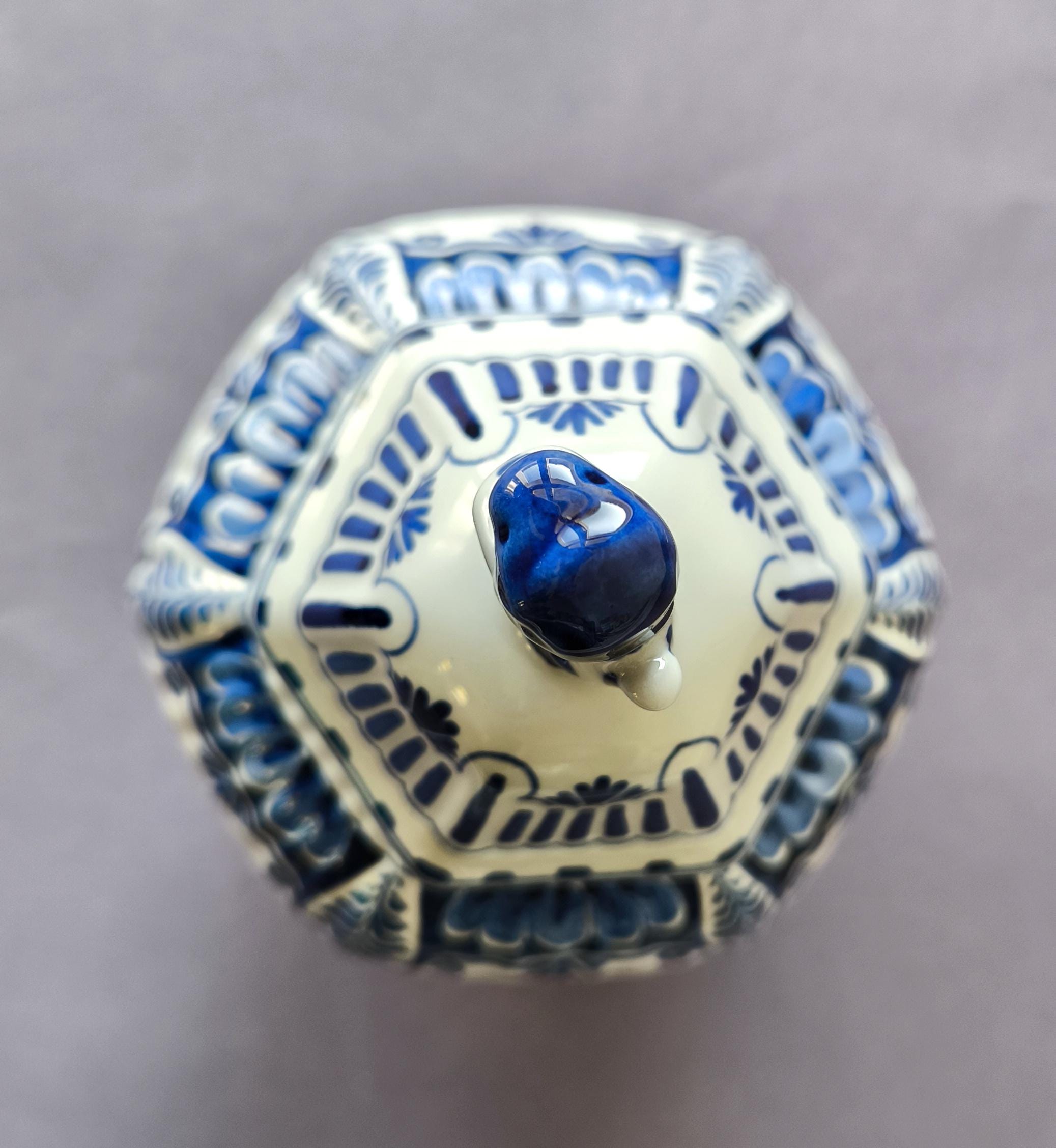 Authentic Royal Delft Vase 1978 Hand Painted Lidded Vase Floral Motive ...