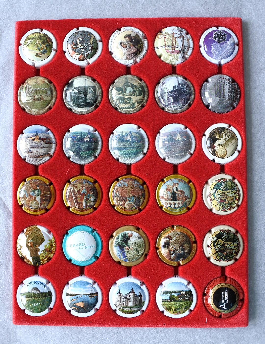 French Champagne Capsules Set of 30 Pcs With Insert Tray, Muselet ...