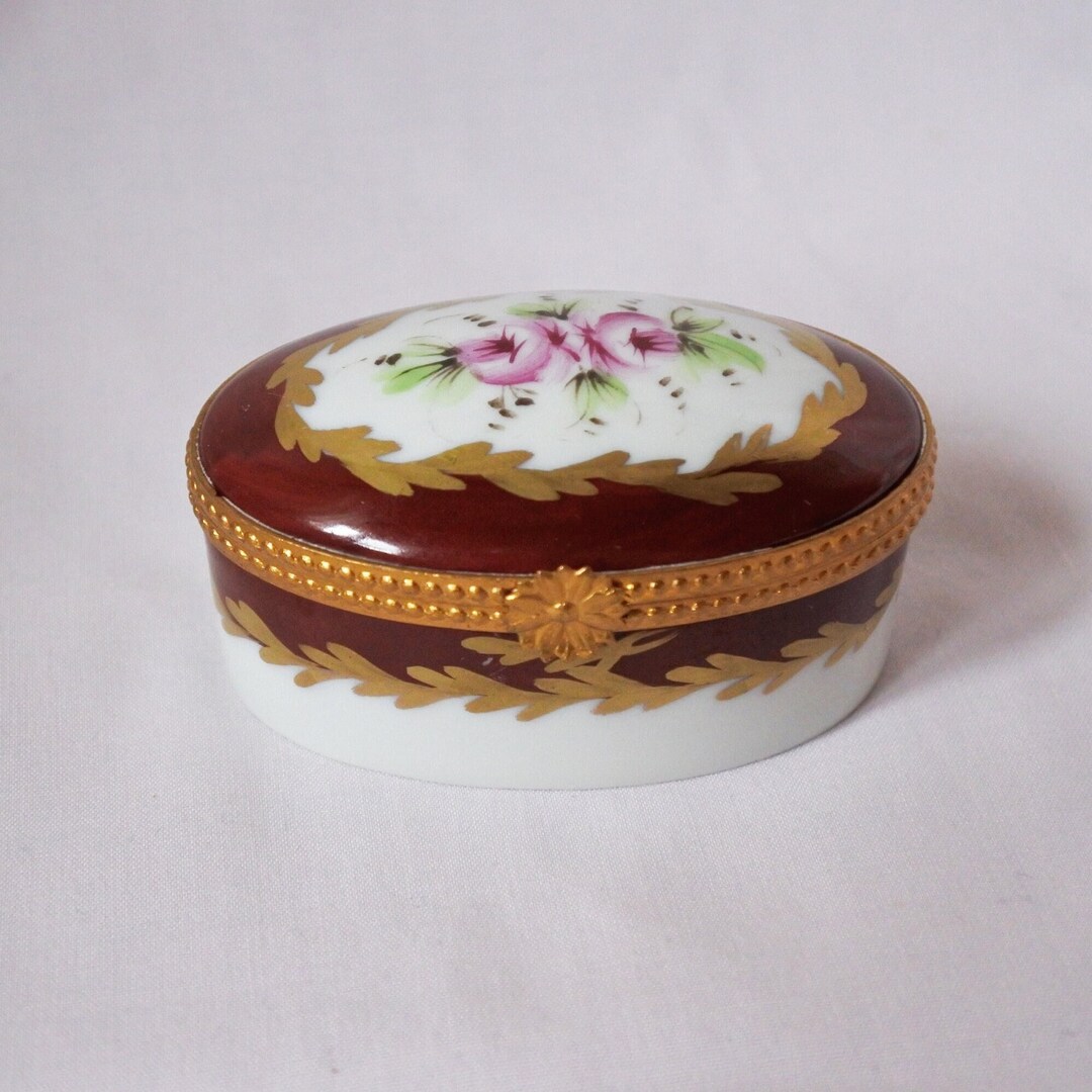Vintage Limoges France Trinket Box Hand Painted Limoges Porcelain ...