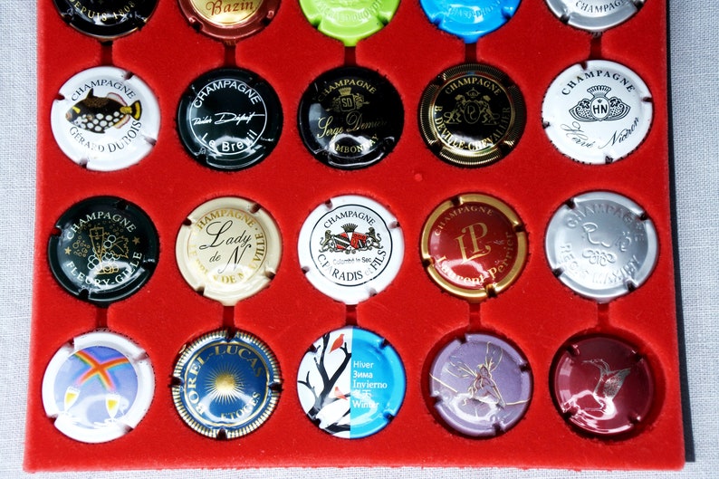 French Champagne Capsules Set of 30 Pcs With Insert Tray, Muselet ...