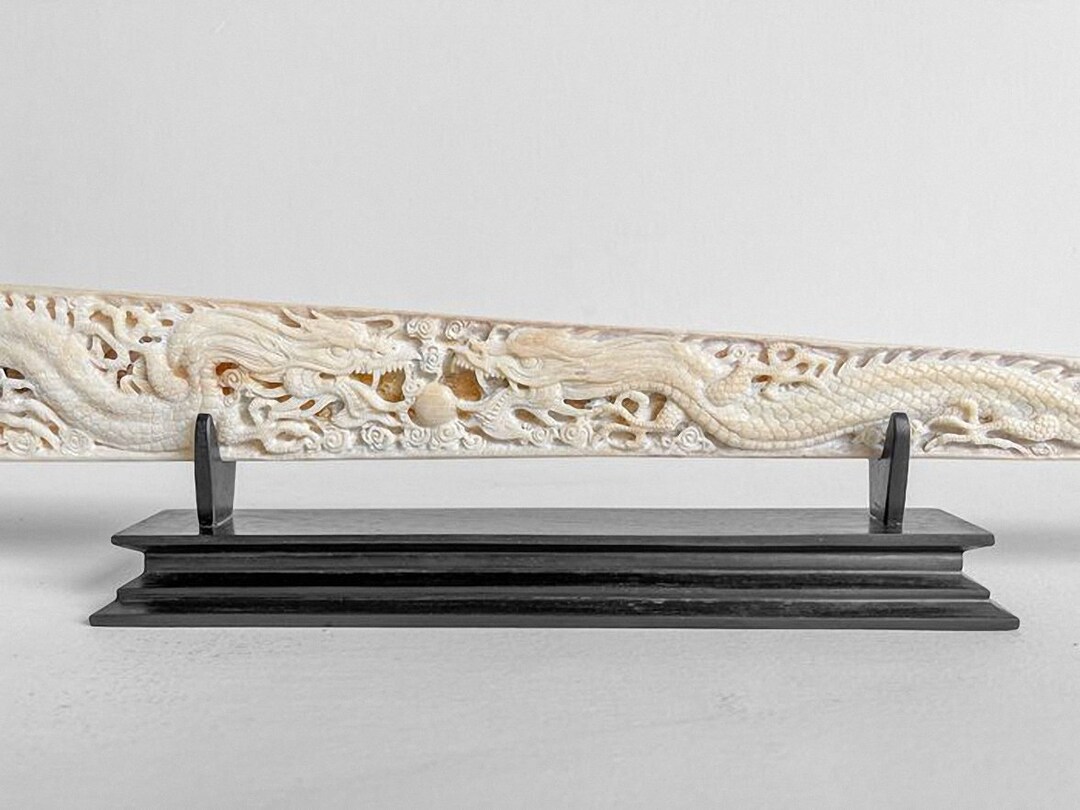 Huge Swordfish Rostrum Double Dragon Motif Hand Carved, Xiphias Gladius ...