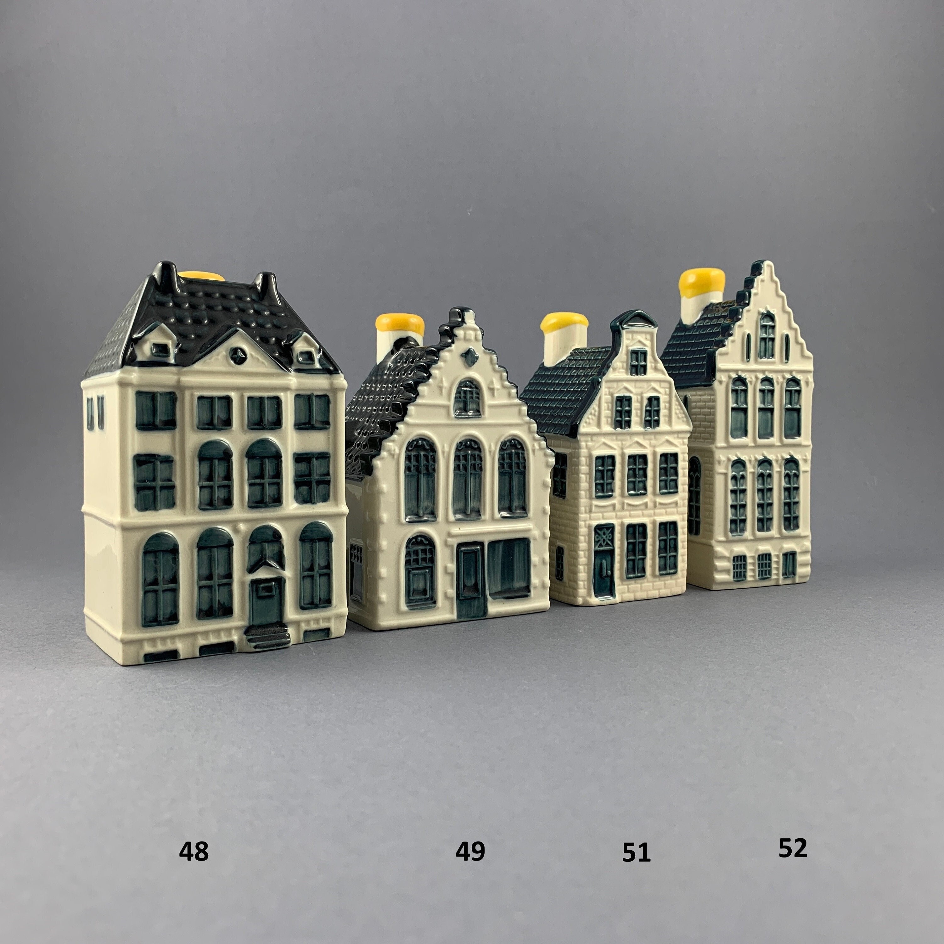 N.48,49,51,52 KLM Delft Blue Miniature Houses Authentic Collectible ...