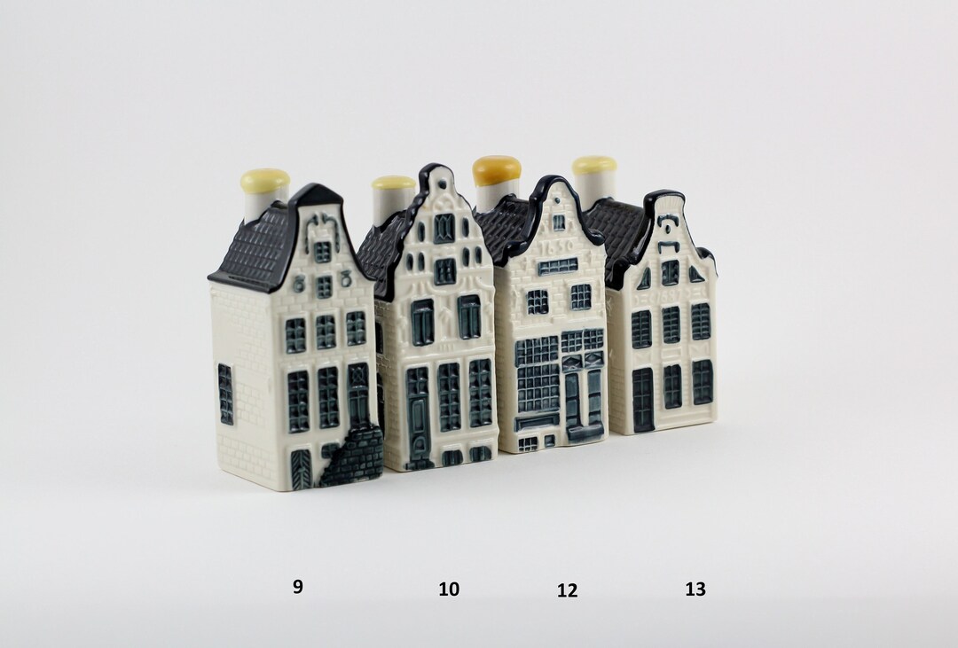 N.9,10,12,13 KLM Delft Blue Miniature Houses - Authentic Collectible ...