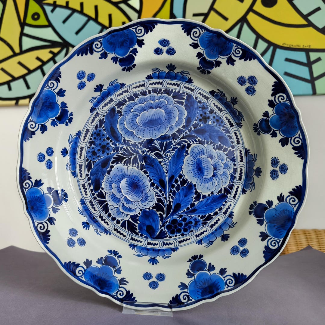 Large Authentic Royal Delft 1932 Hand Painted Decorative Plate ...