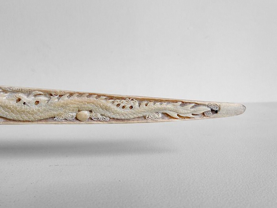 Huge Swordfish Rostrum Double Dragon Motif Hand Carved, Xiphias Gladius ...