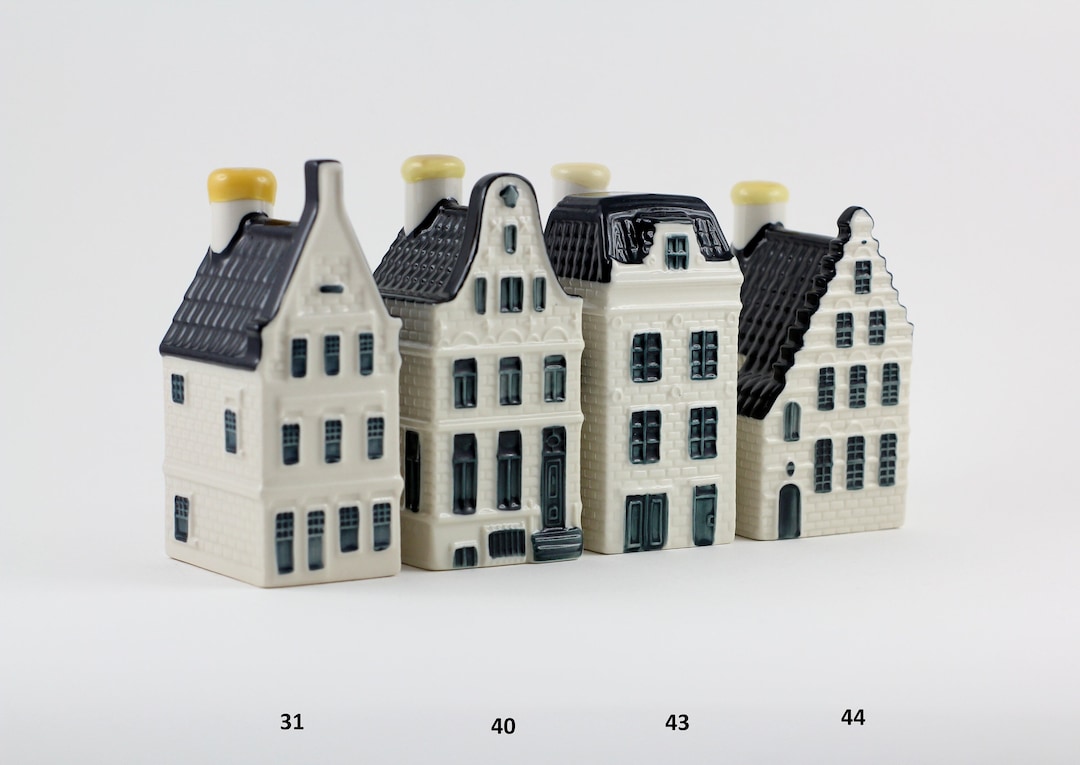 N.31,40,43,44 KLM Delft Blue Miniature Houses - Authentic Collectible ...