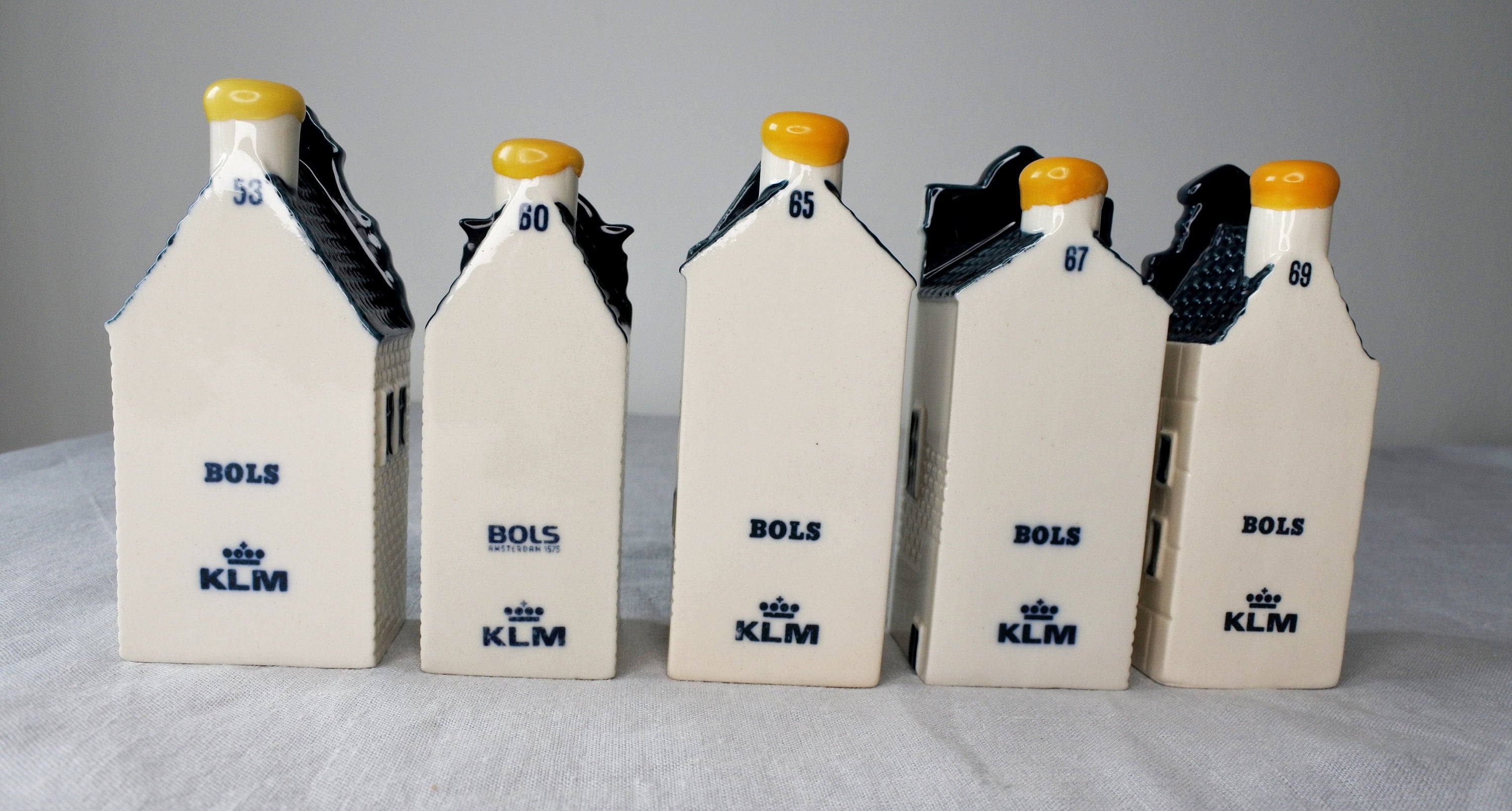 N. 53, 60, 65, 67, 69 KLM Delft Blue Miniature Houses - Authentic ...