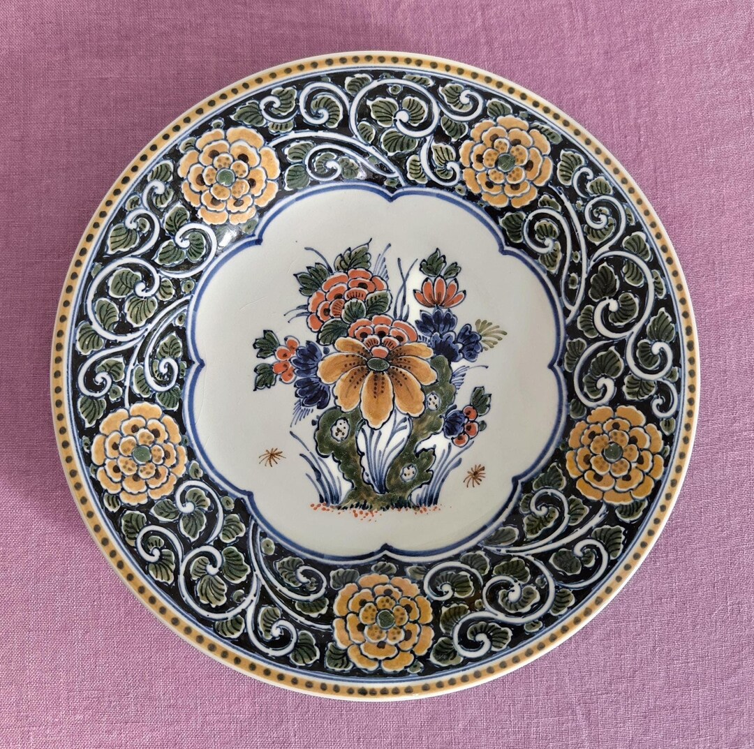 Authentic Royal Delft Polychrome 1959 Hand Painted Plate - Traditional ...