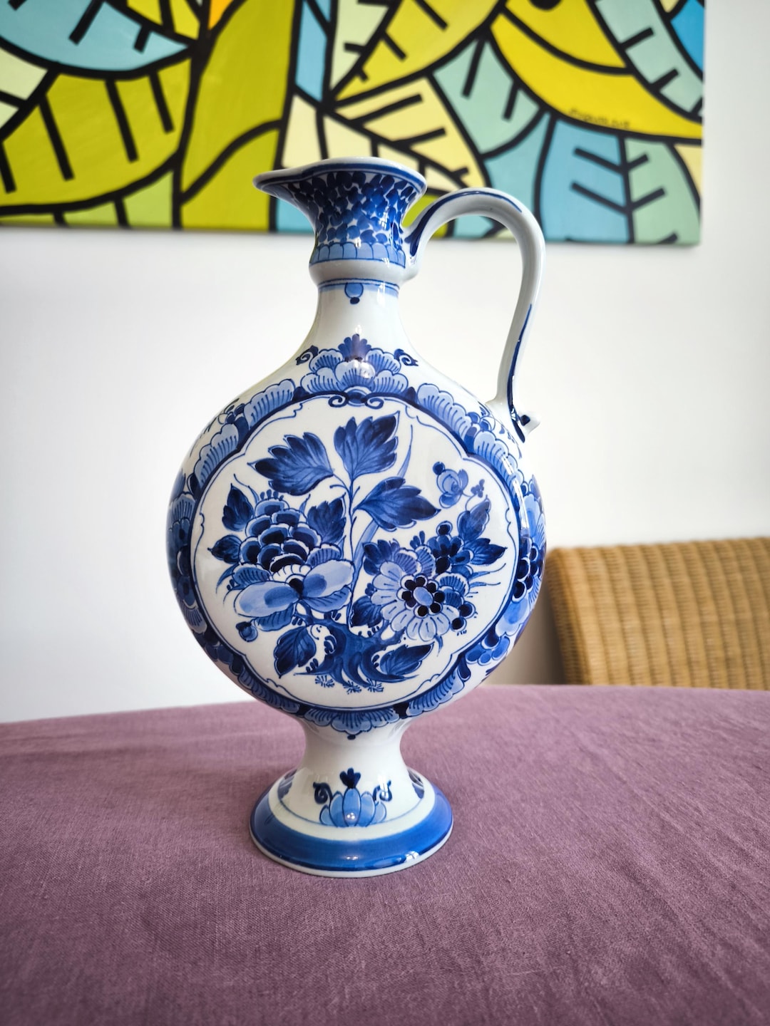 Authentic Royal Delft Jug With Flowers 1969 Hand Painted Dutch Blue ...