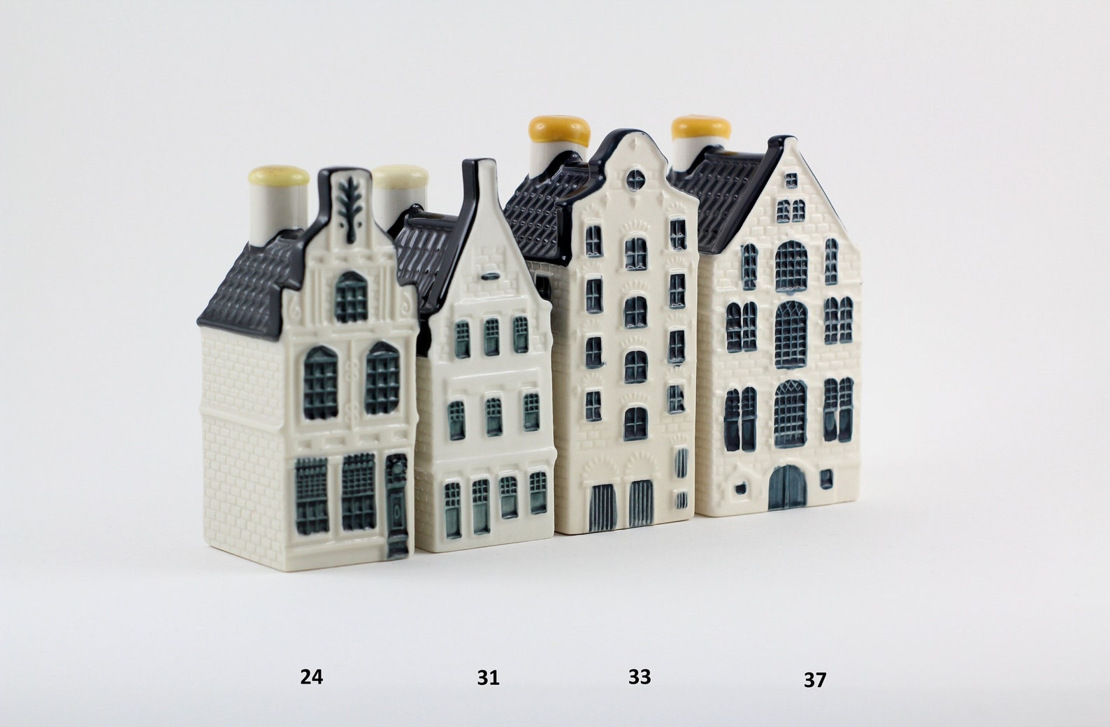 N.24,31,33,37 KLM Delft Blue Miniature Houses - Authentic Collectible ...