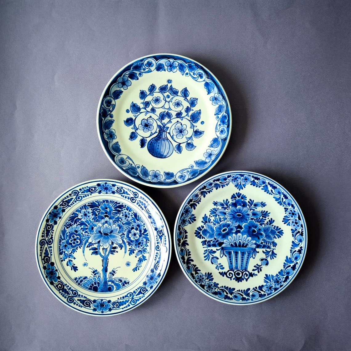 3 Authentic Royal Delft 1933, 1941 Hand Painted Decorative Plates ...
