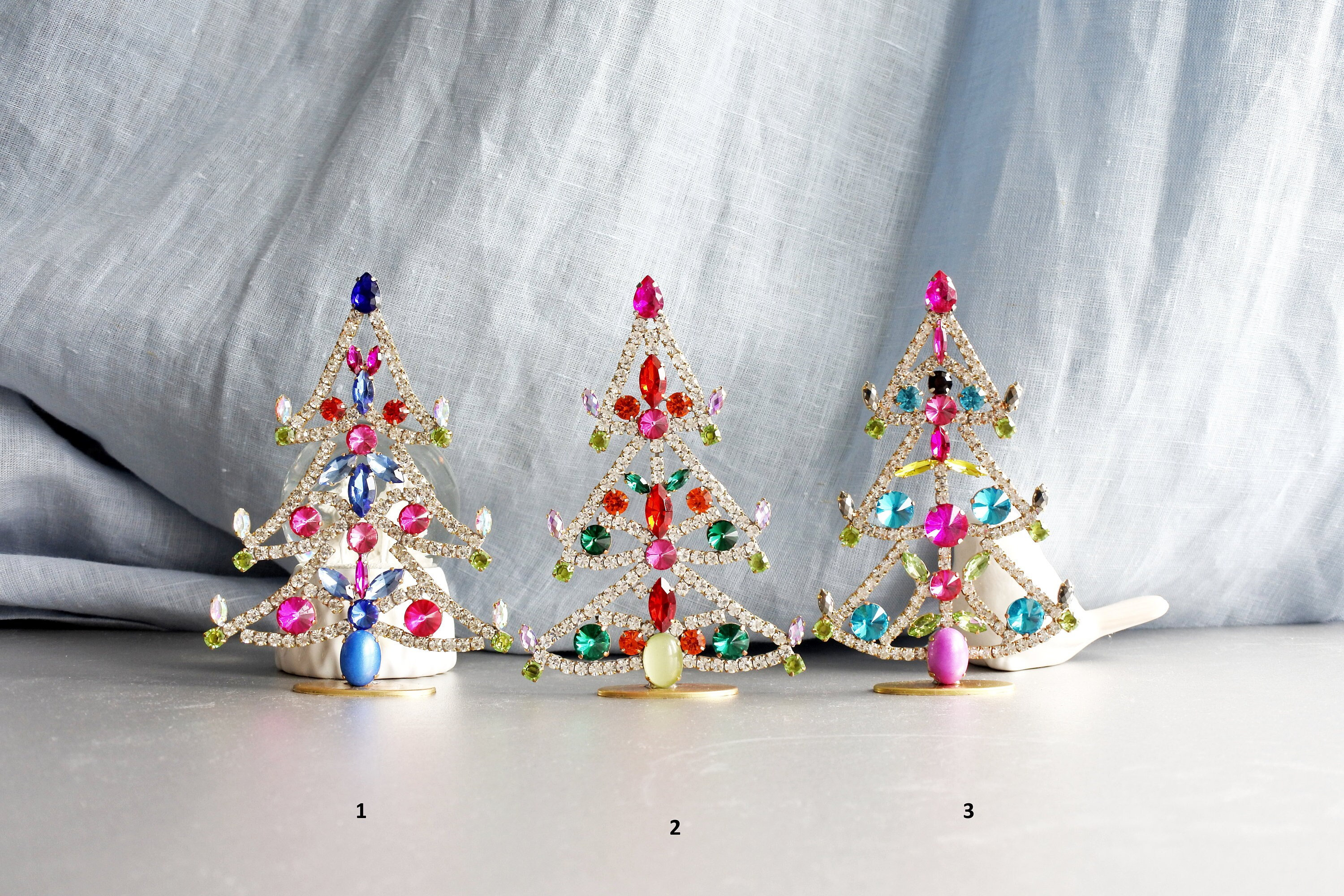 Vintage Tabletop Christmas Tree Rhinestone Christmas Tree Vintage ...