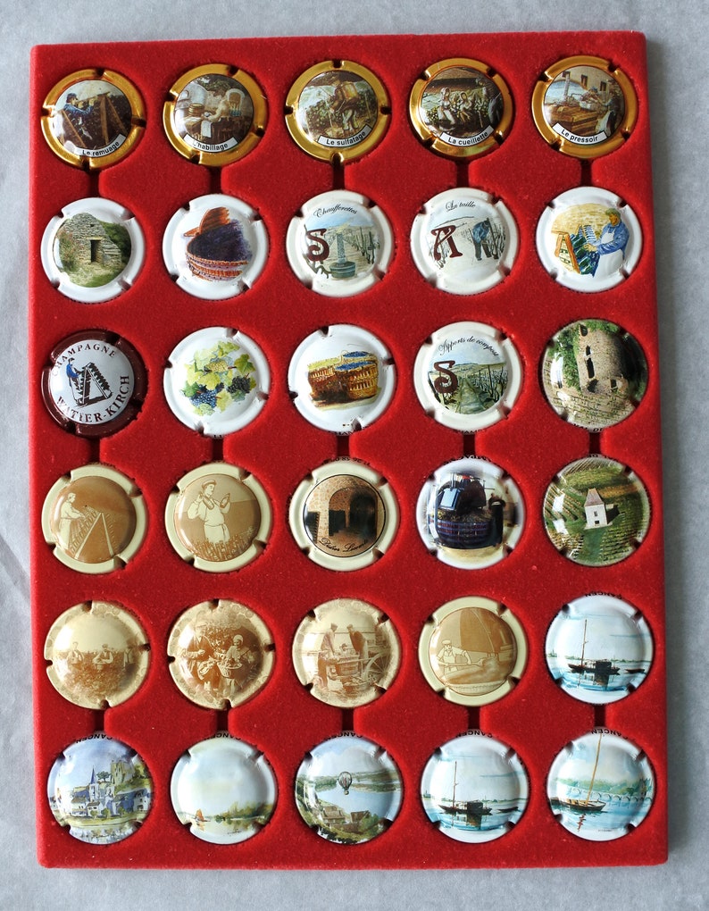 French Champagne Capsules Set of 30 Pcs With Insert Tray, Muselet ...
