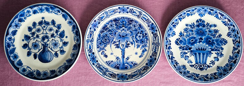 3 Authentic Royal Delft 1933, 1941 Hand Painted Decorative Plates ...