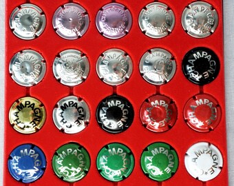 French Champagne Capsules Set of 30 Pcs With Insert Tray, Muselet ...