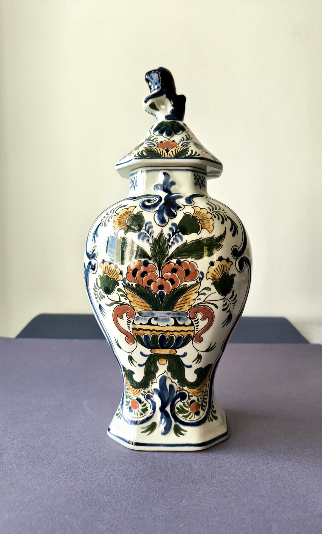 Royal Delft Polychrome Vase 1975 - Handpainted Collectible Delftware by ...