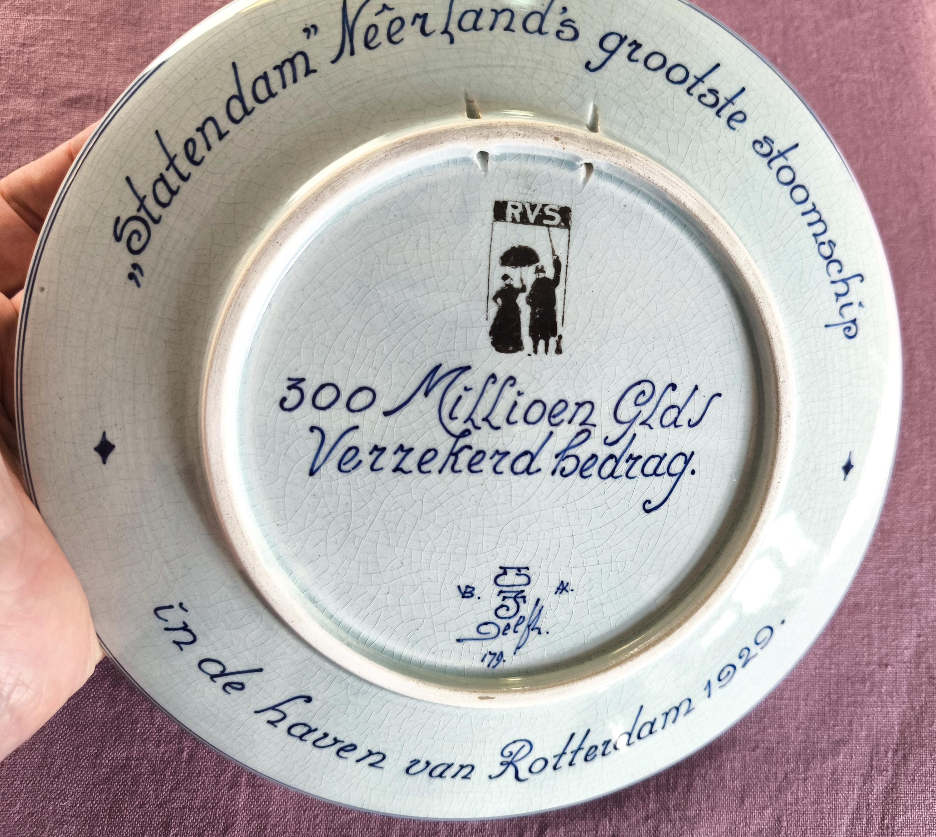Authentic Royal Delft 1929 Hand Painted Decorative Plate - Traditional ...