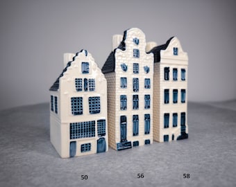 N.12,14,19,23 KLM Delft Blue Miniature Houses - Authentic Collectible ...