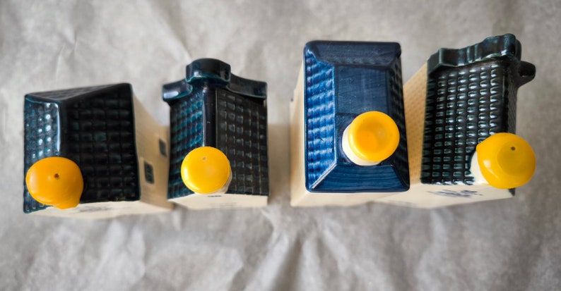 N.26,36,57,58 KLM Delft Blue Miniature Houses Authentic Collectible ...