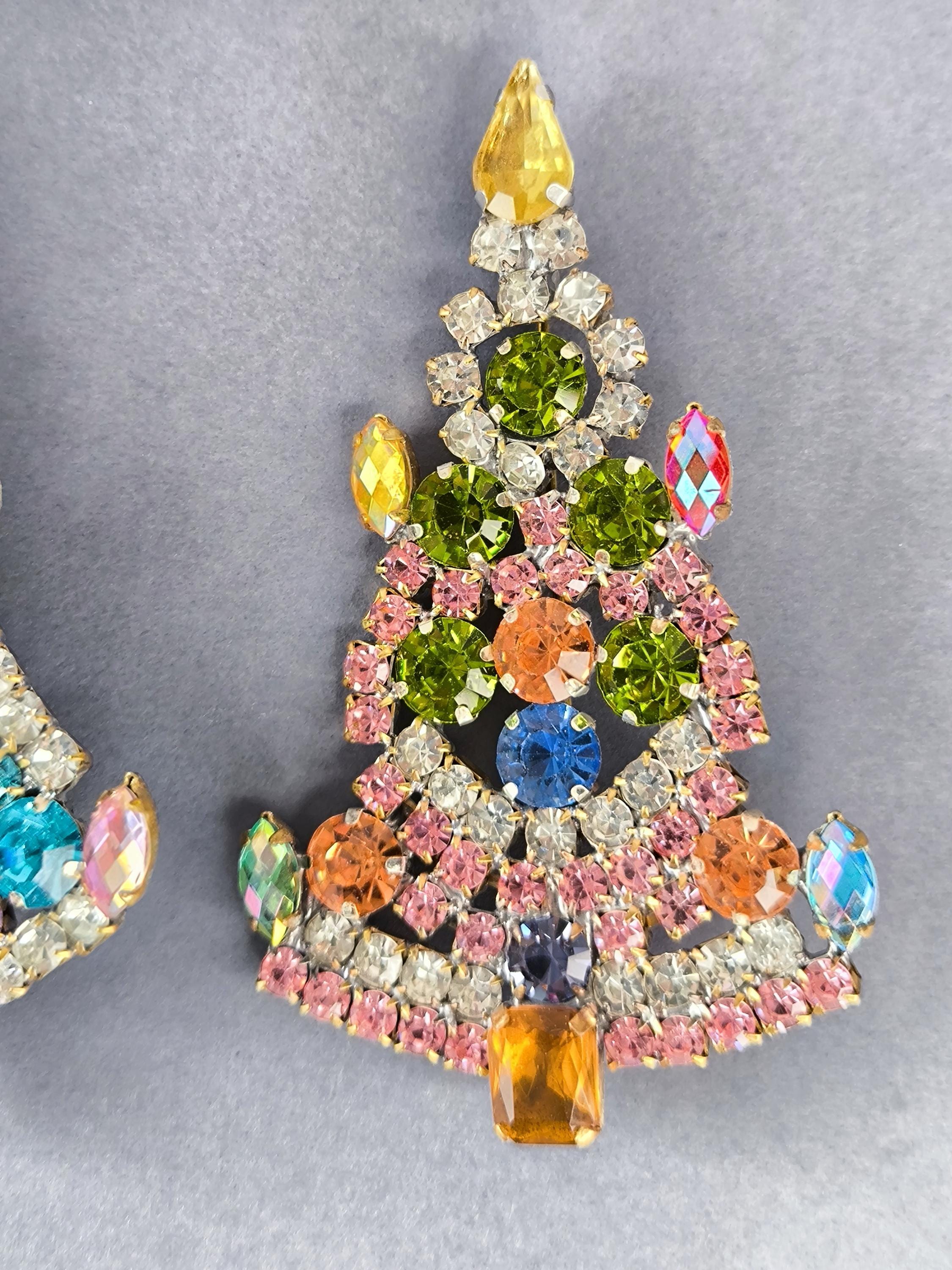 Vintage Christmas Tree Pin, Czech Crystal Christmas Brooch: Vintage ...