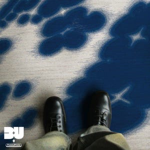 Klein Blue Psychedelic Area Rug, Abstract Animal White Dopamine Home ...