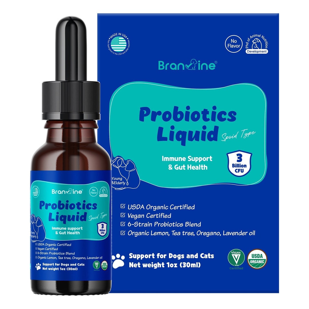 Branvine Probiotics Liquid Immune Support& Gut Health for Cats and Dogs ...