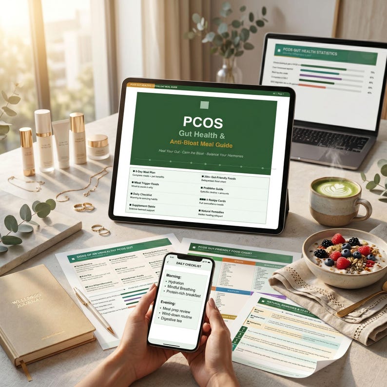 PCOS Gut Health & Anti-bloat Meal Guide | Hormone Balance Nutrition ...