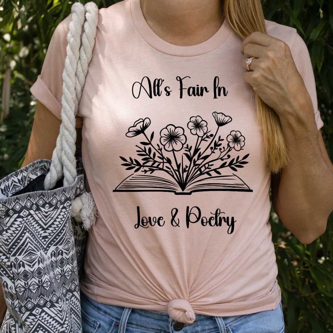 All's Fair Love Poetry SVG | Book Floral Design (digital Download) - Etsy