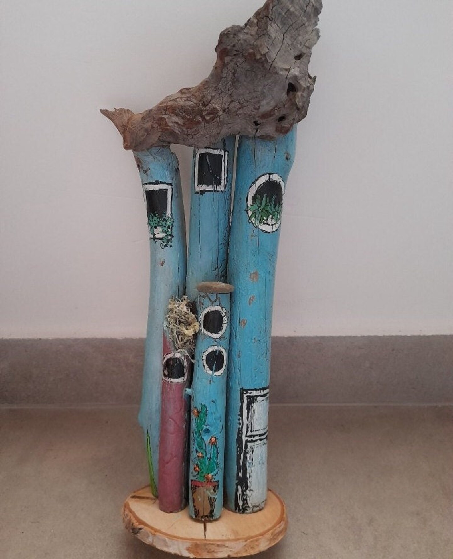 Handmade, Hand Painted and Hand Decorated Wooden Branch House With ...