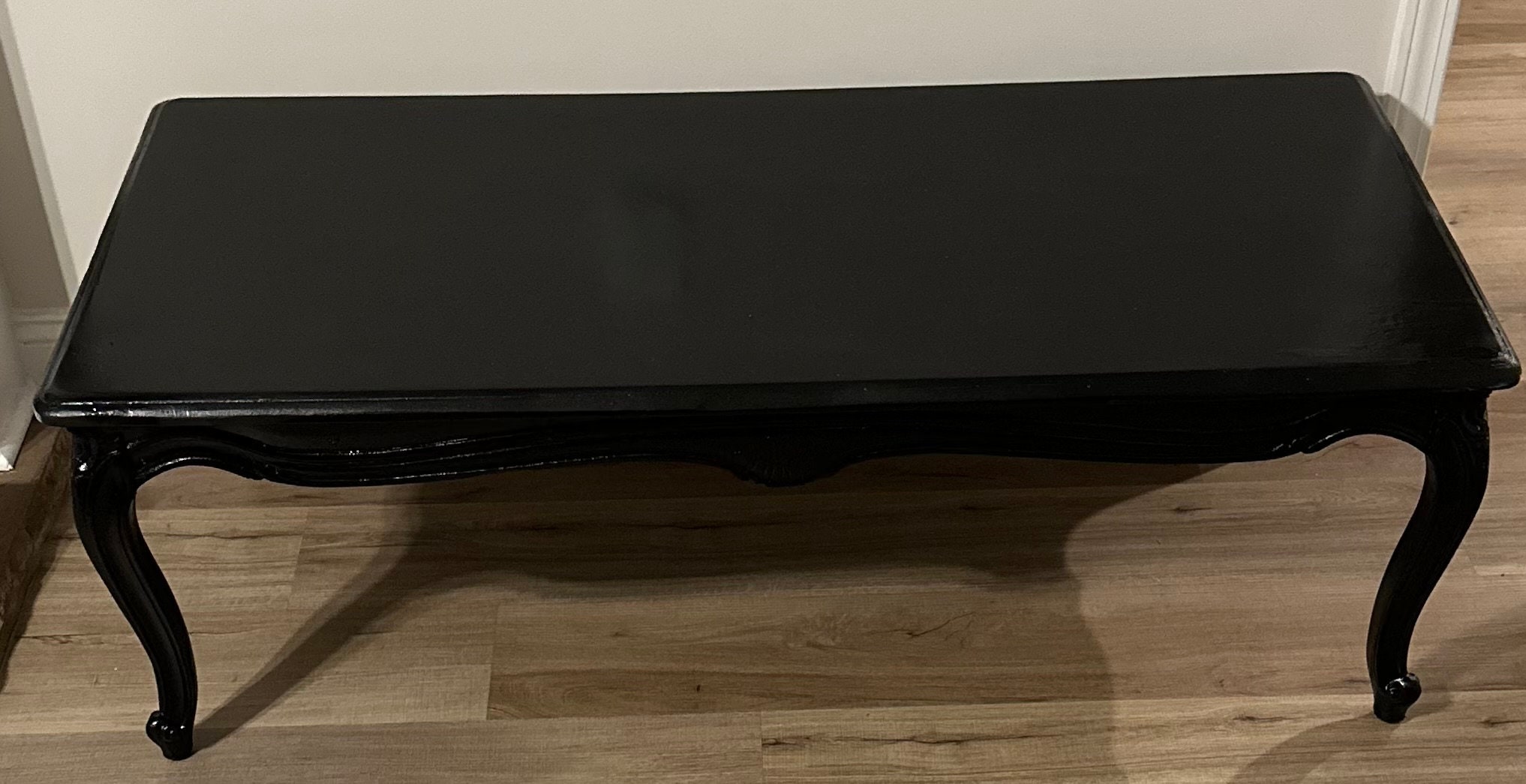 Solid Wood Black Rectangle Coffee Table - Etsy