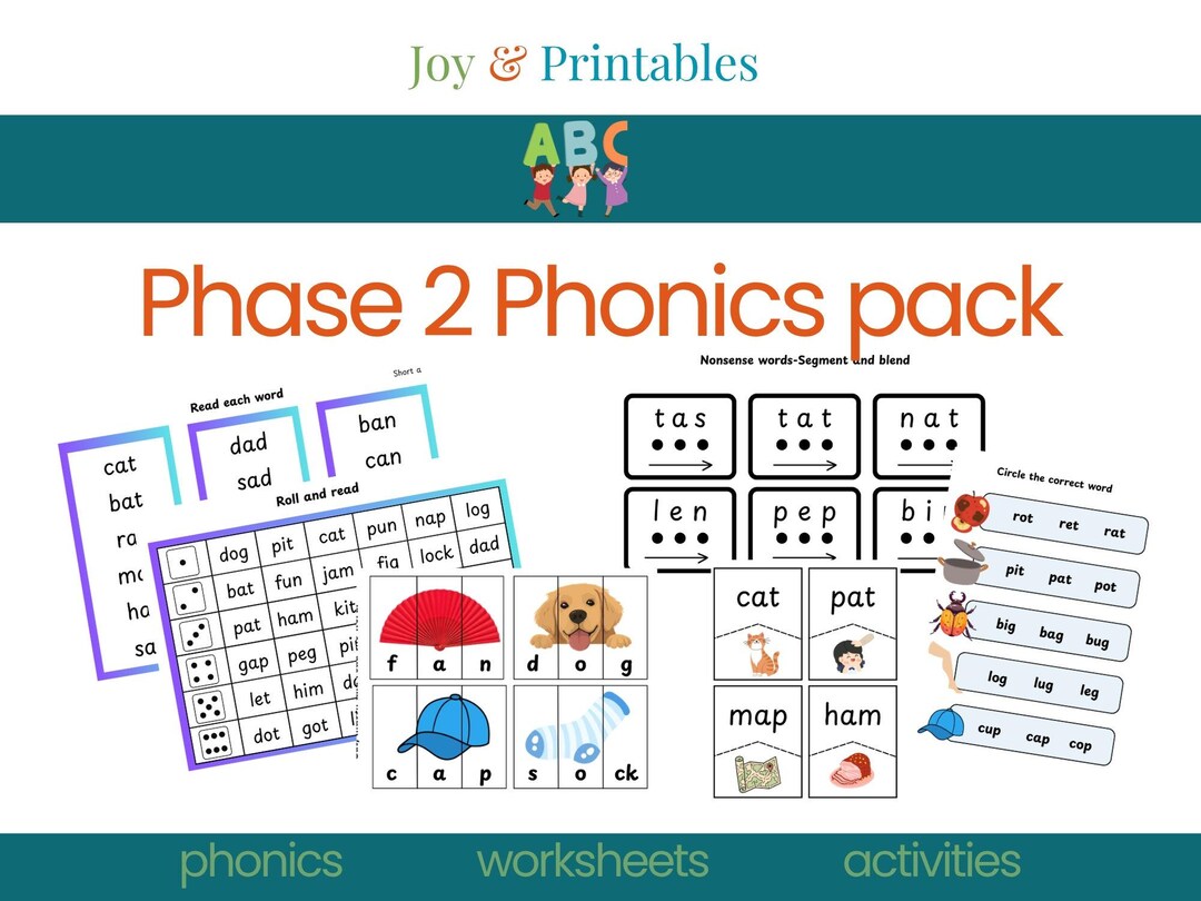 Phase 2 Phonics Worksheets | CVC Words, Blending Activities (digital ...
