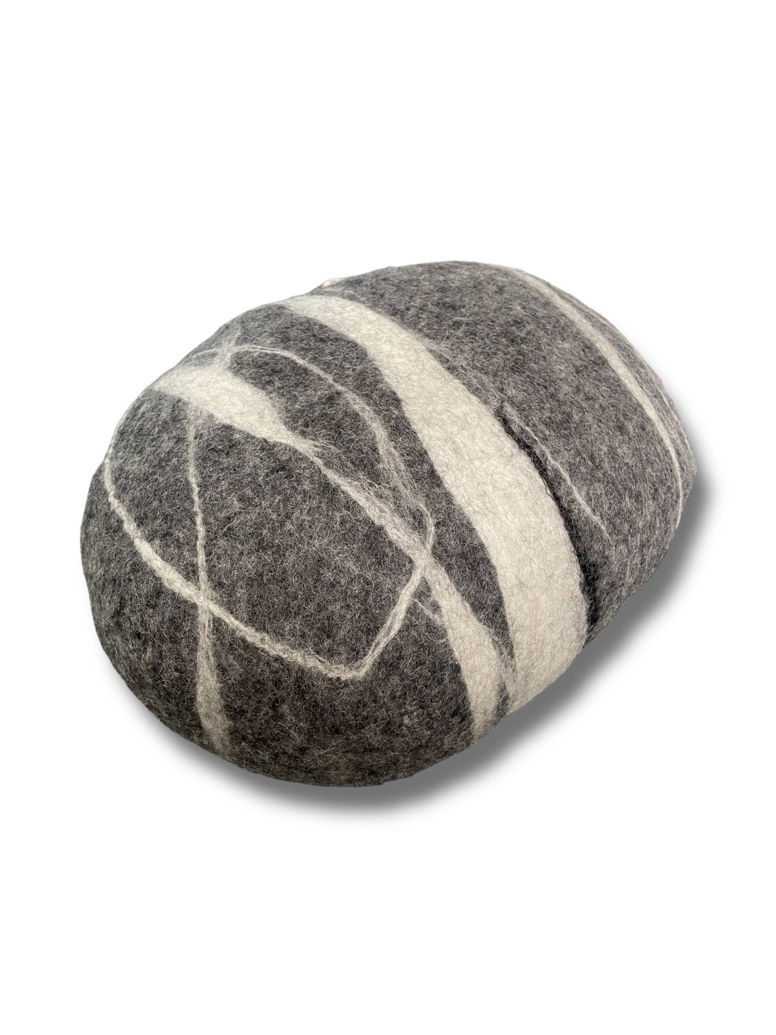 Felted Wool Stone Pillow: Natural Pebble Pouf - Etsy