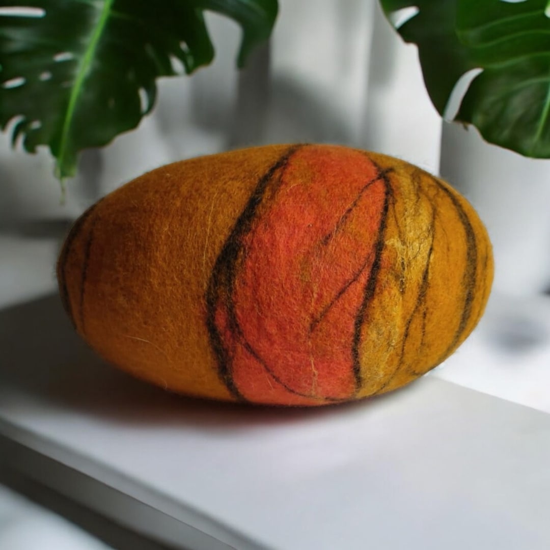 Felt Wool Stone, Colored Wool Pillows, Natural Felted Wool, Ottoman ...