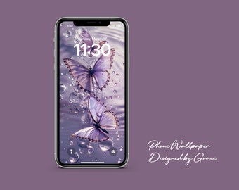 Purple Butterfly Phone Wallpapers | Set of 3 | Gorgeous Design | High ...